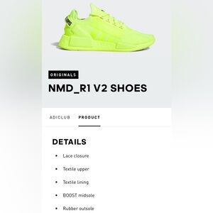adidas | Shoes | Adidas Green Neon Color Nmd R V2 | Poshmark